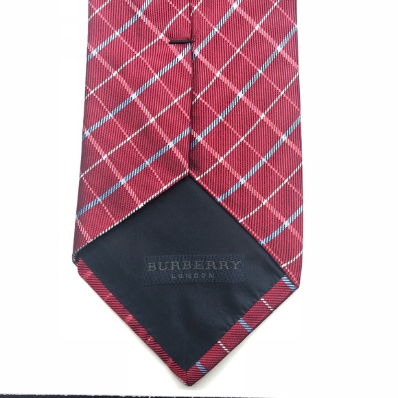 Burberry | Accessories | Burberry London Checkered Red Tie | Poshmark
